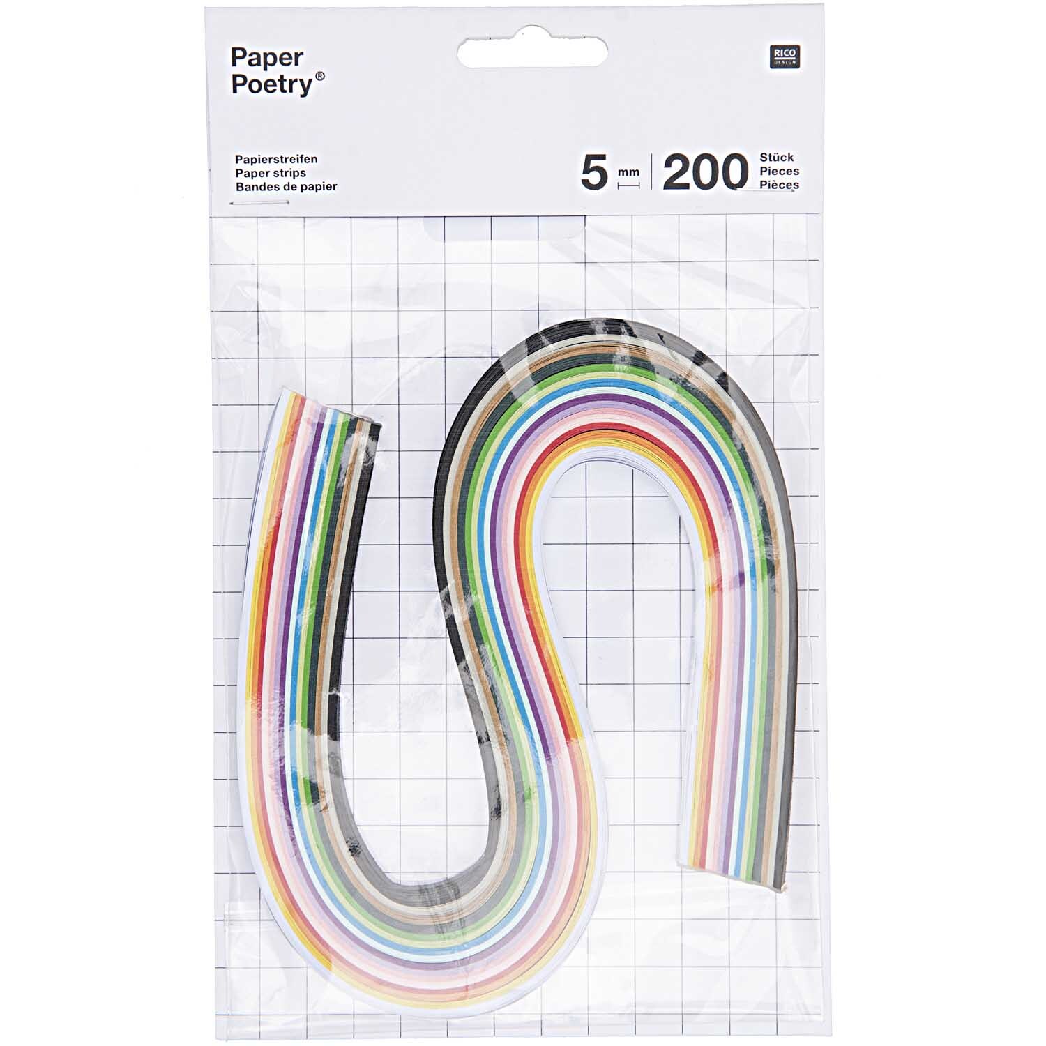 Paper Poetry Quilling paper strips multicoloured 5mm 200 pieces | 2858074
