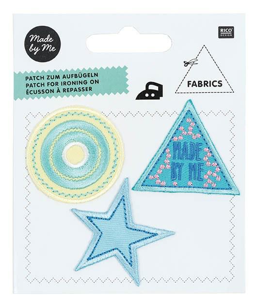 Patches circle star triangle green 3-piece for ironing on | 2953281