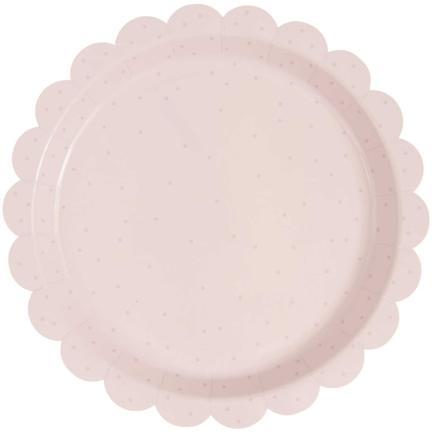 Paper plate dots with wavy edge | Light pink | 3583401
